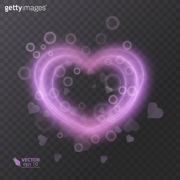 Abstract vector magic glow effect, decorative light effect of pink ...