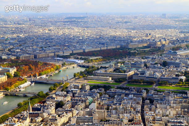 Seine River, Pont Alexandre III and Tuileries from above Paris idyllic ...