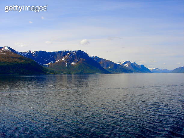 Crossing Norway impressive Geiranger Fjord by Ferry, Norwegian dramatic ...