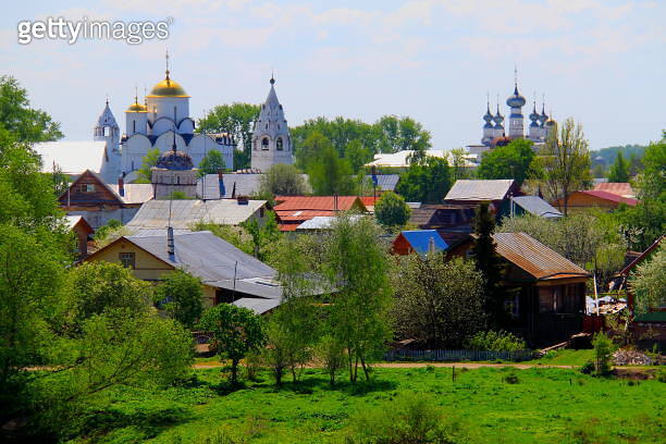 Russian Village old town landscape - Monastery and churches – Ancient ...