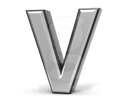 3D Isolated Metal Metallic V Letter Alphabet Logo Illustration ...