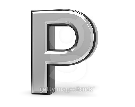 3D Isolated Metal Metallic P Letter Alphabet Logo Illustration. 이미지 ...