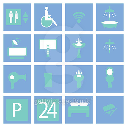 Hotel - Hospital Icons 이미지 (671465574) - 게티이미지뱅크