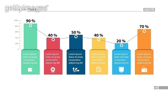 Percentage Bar Chart with Six Elements 이미지 (876431644) - 게티이미지뱅크