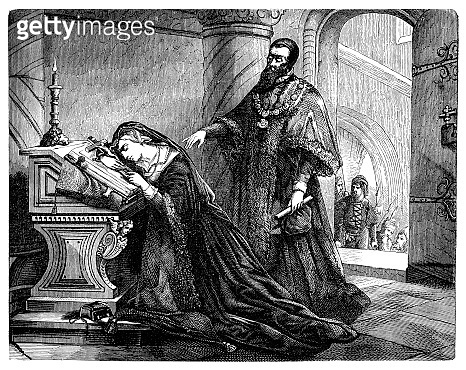 The last moments of Mary Stuart, Queen of the Scots, Prior to being ...