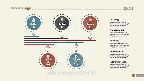 Five Options Process Slide Template 이미지 (670783262) - 게티이미지뱅크
