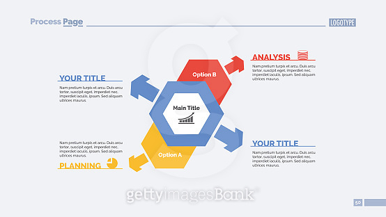 Two Options Process Chart Slide Template (686206068) 일러스트, 무료 일러스트, 아이콘 ...