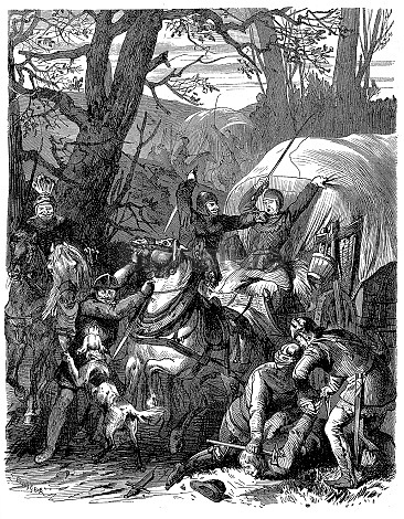 Medieval Robber Knights attacking a Merchant Caravan during the 12th ...