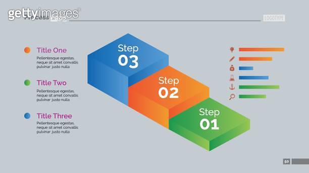 Three Steps Diagram Slide Template 이미지 (696569810) - 게티이미지뱅크