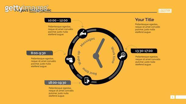 Clock Infographic Diagram Slide Template 이미지 (806688430) - 게티이미지뱅크