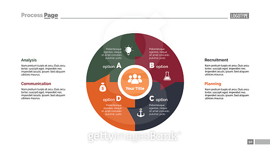 Circle Linked Four Sectors Slide Template 이미지 (833120810) - 게티이미지뱅크