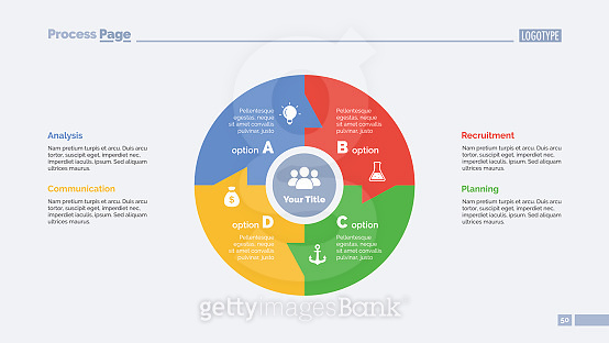 Circle Linked Four Sectors Slide Template 이미지 (686205722) - 게티이미지뱅크
