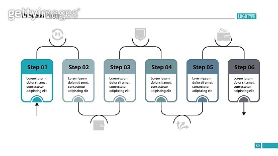 Six Steps of Workflow Slide Template 이미지 (896783068) - 게티이미지뱅크