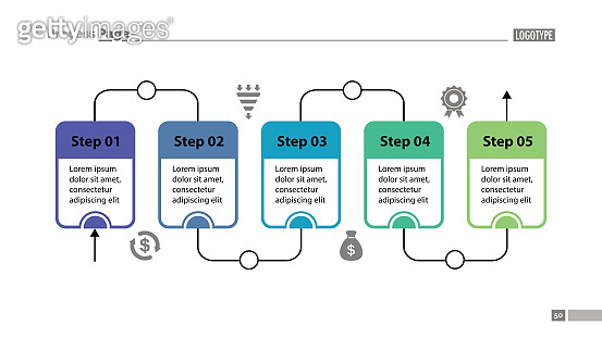 Five Steps of Workflow Slide Template (846658664) 일러스트, 무료 일러스트, 아이콘 ...