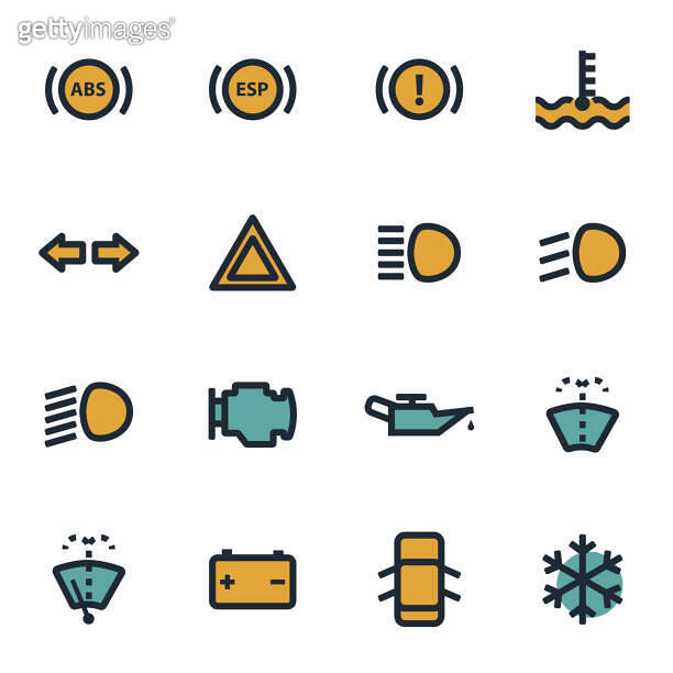 Vector flat car dashboard icons set 이미지 (866605696) - 게티이미지뱅크