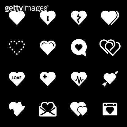 Vector white heart icons set (833107914) - 게티이미지뱅크