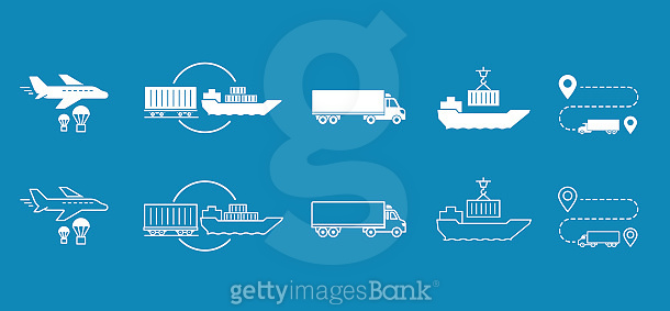 Set of icons Transported Shipping delivery transportation 이미지 ...