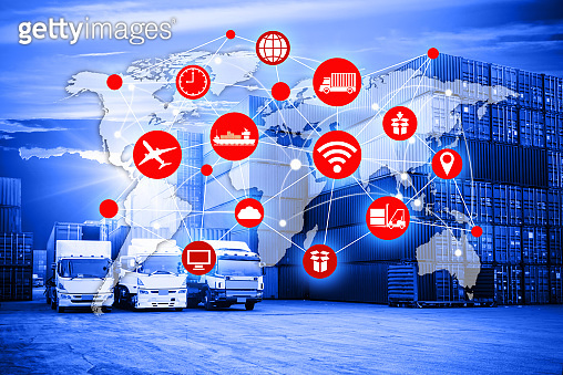 Business Logistics concept, Global business connection technology ...
