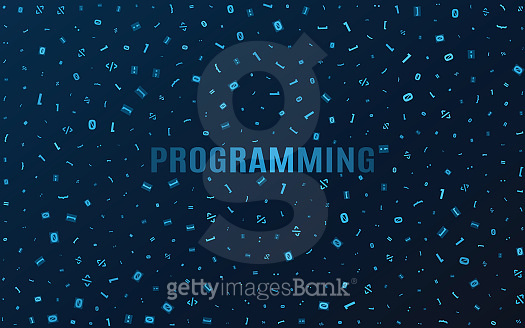 Abstract background from different programming symbols. Hi-tech and ...