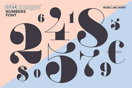 Font of numbers in classical french didot (854308874) - 게티이미지뱅크