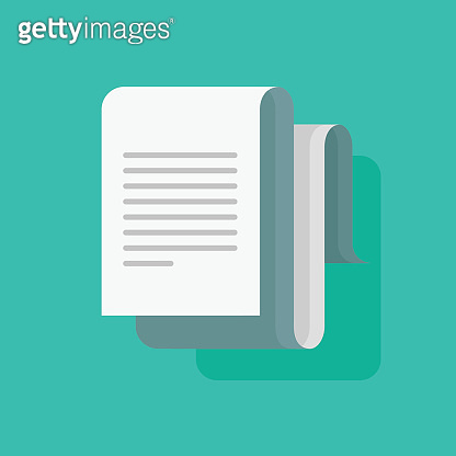 Big document roll with text vector illustration isolated, flat cartoon ...