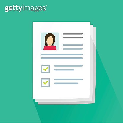 Documents and personal data vector illustration, flat cartoon paper ...