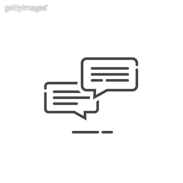 Chat messages icon notification vector illustration, line outline sms ...