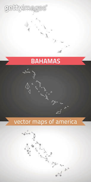The Bahamas graphic vector maps of Bahamas, polygonal, grey, mosaic ...