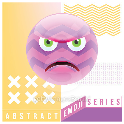 Abstract Cute Angry Emoji. Abstract Emoji Series (698622280) 일러스트, 무료 ...