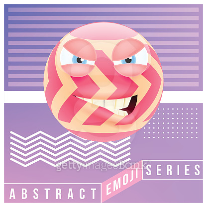 Abstract Cute Angry Emoji. Abstract Emoji Series (698622258) 일러스트, 무료 ...