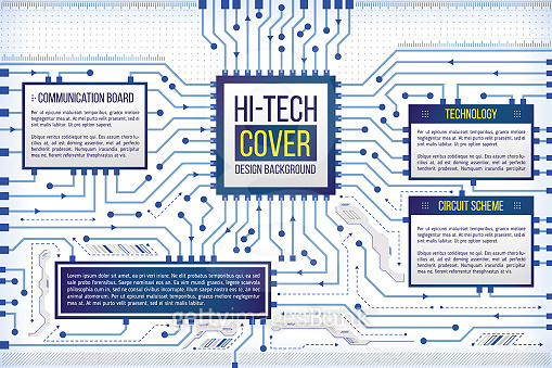 Abstract illustration of hi-tech computer technology 이미지 (660468090 ...