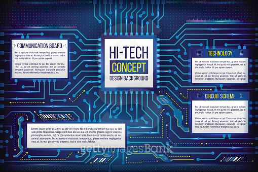 Abstract illustration of hi-tech computer technology 이미지 (660468328 ...