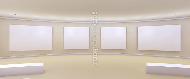 Contemporary Art Gallery Display and Picture frame Clean with wall 이미지 ...