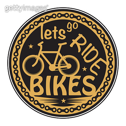 Stamp with bicycle and the words Lets go ride Bikes 이미지 (898066328 ...