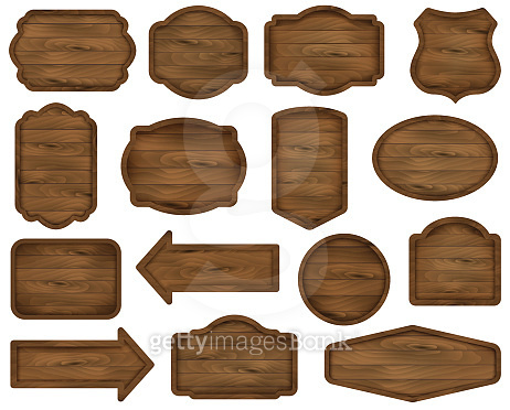 Wooden stickers, label collection. Wooden sign boards. 이미지 (664548036 ...