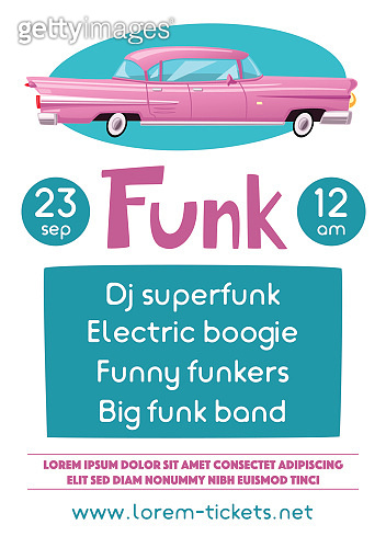 Funk music poster. Cartoon vector illustration (852016228) - 게티이미지뱅크