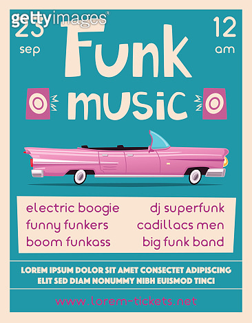 Funk music poster. Cartoon vector illustration 이미지 (849182604) - 게티이미지뱅크