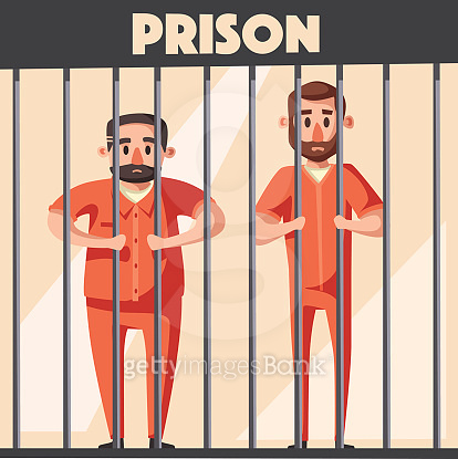 Prison with prisoner. Character design. Cartoon vector illustration 이미지 ...
