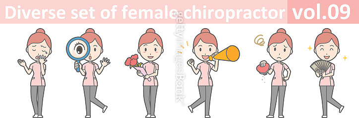 Diverse set of female chiropractor, EPS10 vol.09 이미지 (694732790) - 게티이미지뱅크