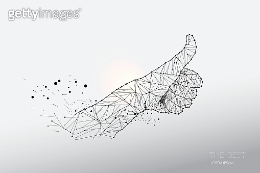 Abstract vector illustration of thumb up finger 이미지 (820813890) - 게티이미지뱅크