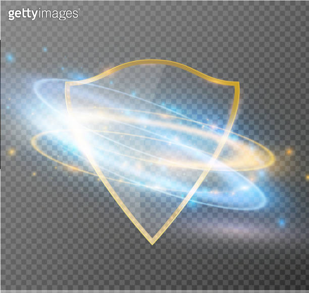 Transparent shield.The banner of privacy.A sign of protection.Glow ...