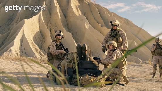 Soldiers are Using Laptop Computer for Surveillance During Military ...