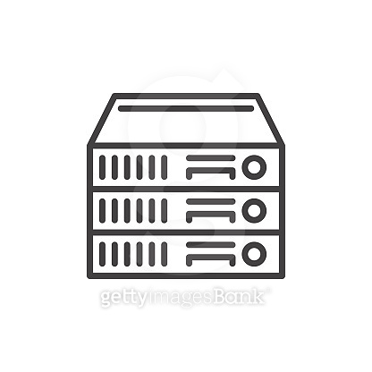 Rack Servers line icon, outline vector sign, linear style pictogram ...
