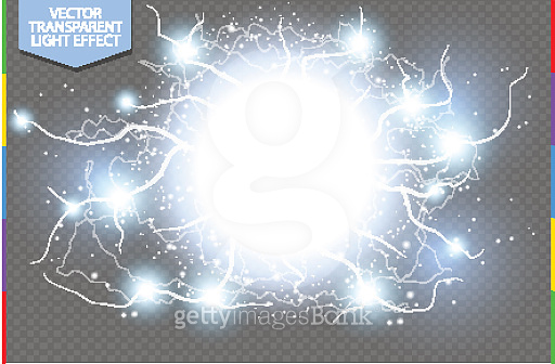 Blue abstract energy shock explosion special light effect with spark ...