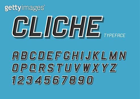 Cliche vector decorative bold font design, alphabet, typeface, t ...