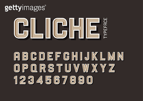 Cliche vector decorative bold font design, alphabet, typeface, t ...
