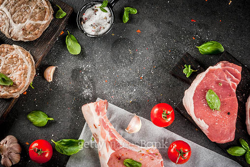 Selection of several types of red meat 이미지 (686376574) - 게티이미지뱅크