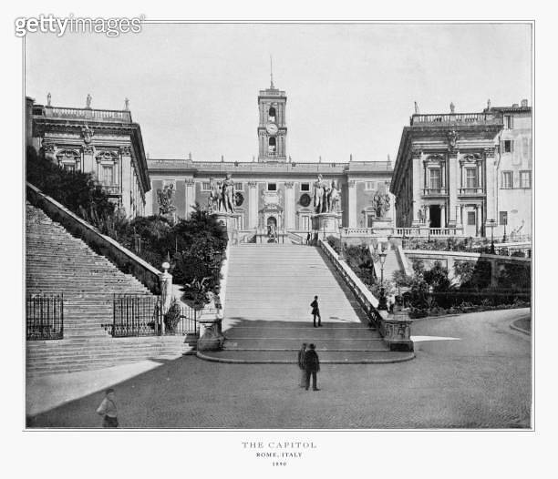 The Capitol, Rome, Italy, Antique Italian Photograph, 1893 이미지 ...