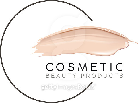 Makeup design template with place for text. Cosmetic symbol concept of ...