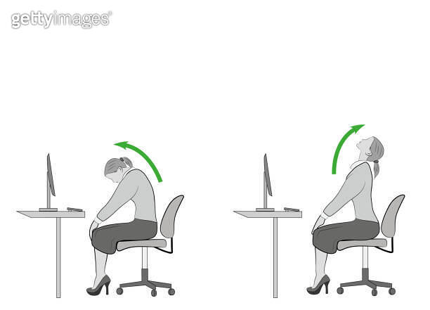 exercises for the neck and head. computer syndrome. vector illustration ...